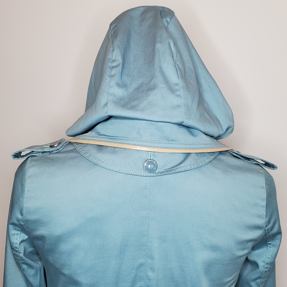 Chloe | Jackets & Coats | Chlo Blue Short Trench Rain Jacket Tan ...